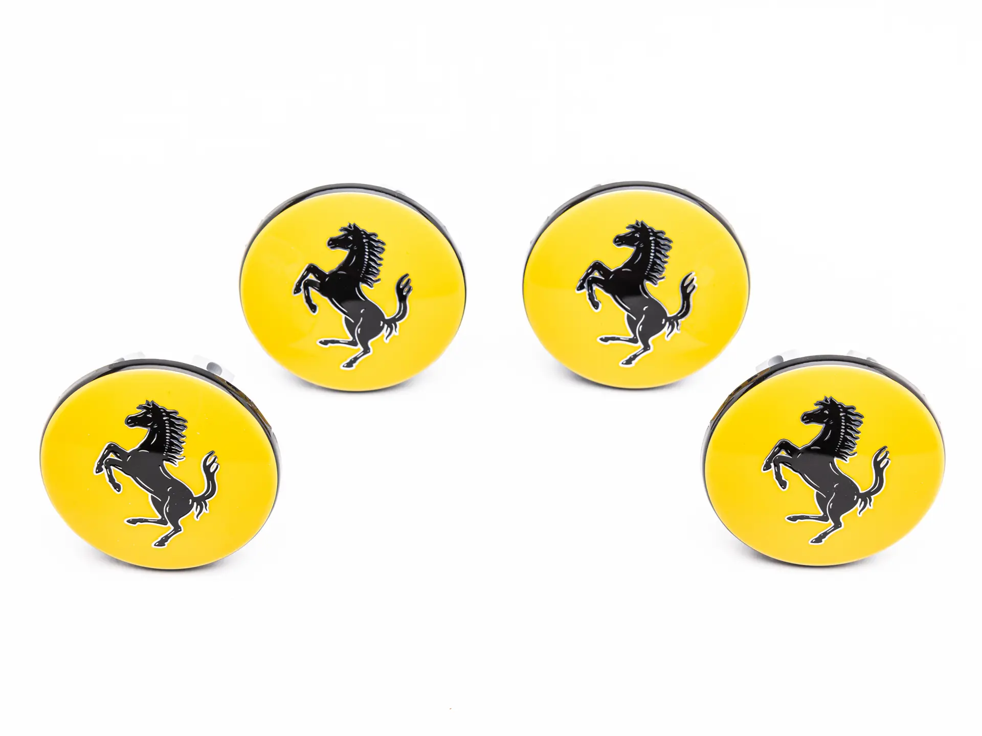 Four New Ferrari Yellow Wheel Centre Caps | The Garagista Collection ...
