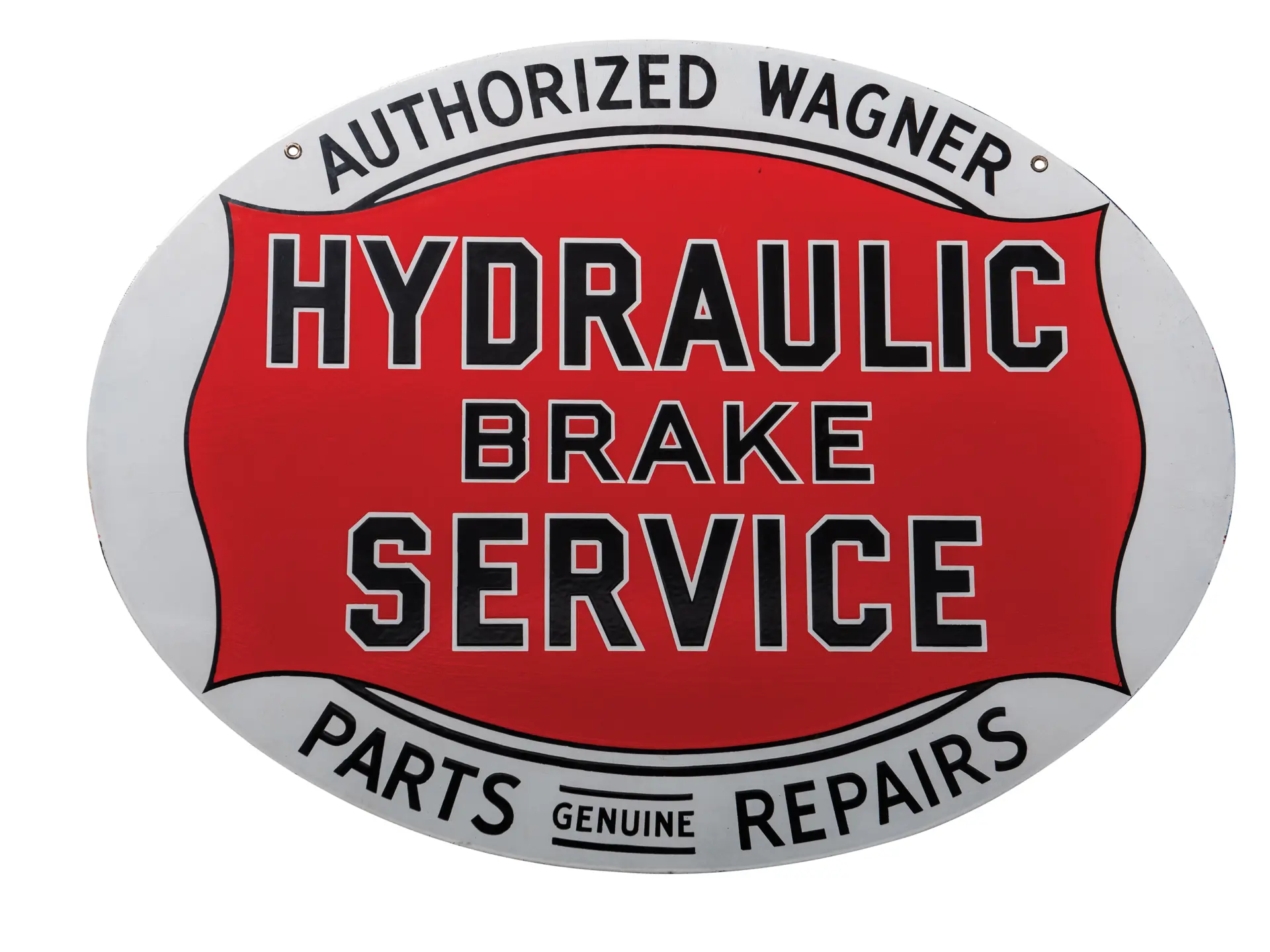 Wagner Hydraulic Brake Service Double Sided Porcelain Sign The