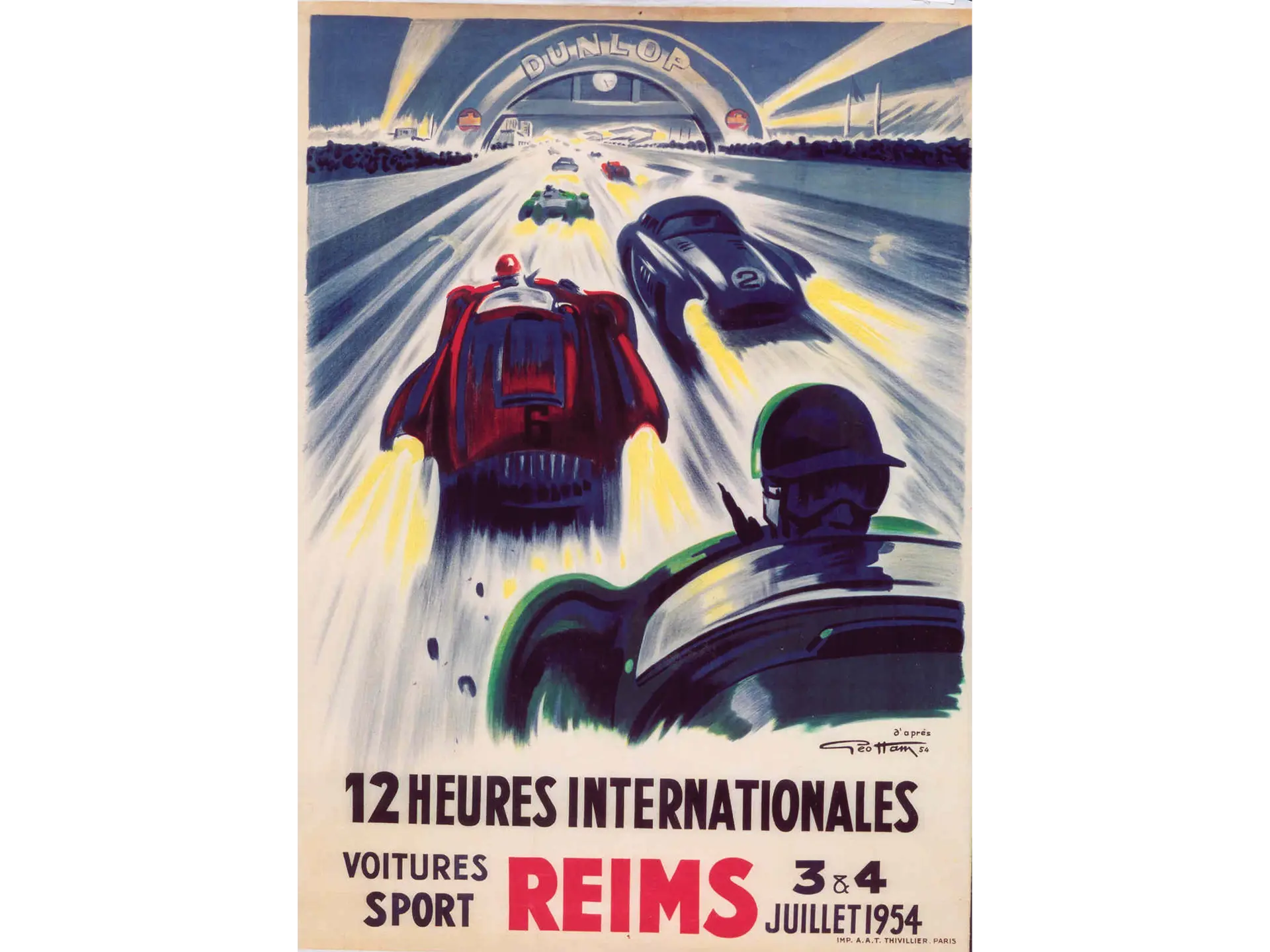 12 Heures Internationales, Reims Poster by Geo Ham, 1954 | New York ...
