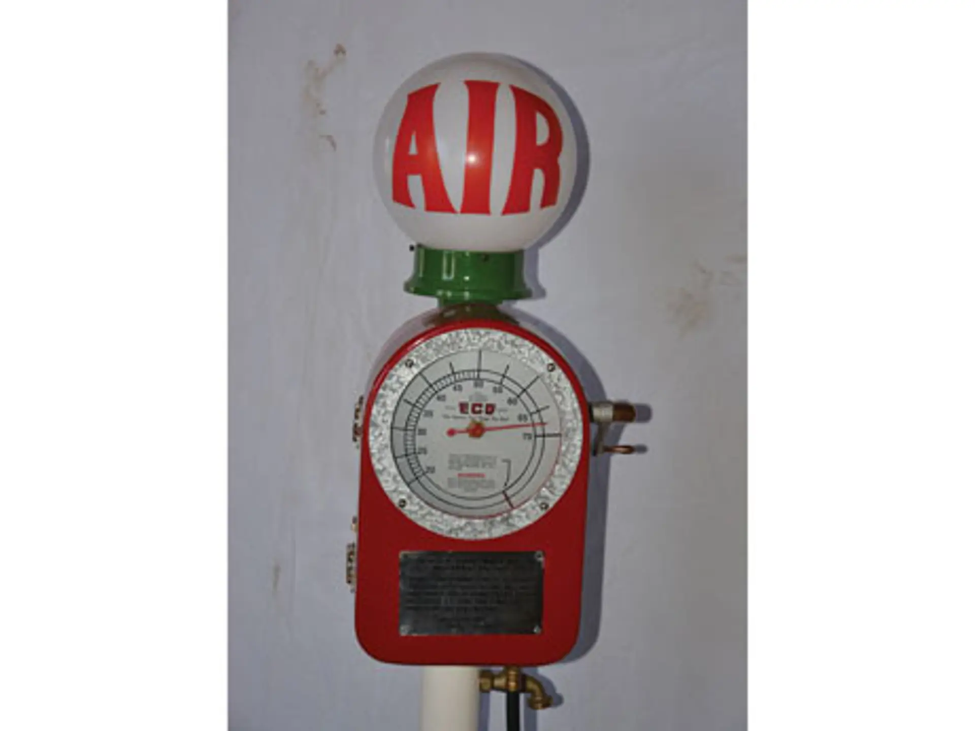 Eco Air meter mounted on pole with reproduction "Air" globe (Restored ...