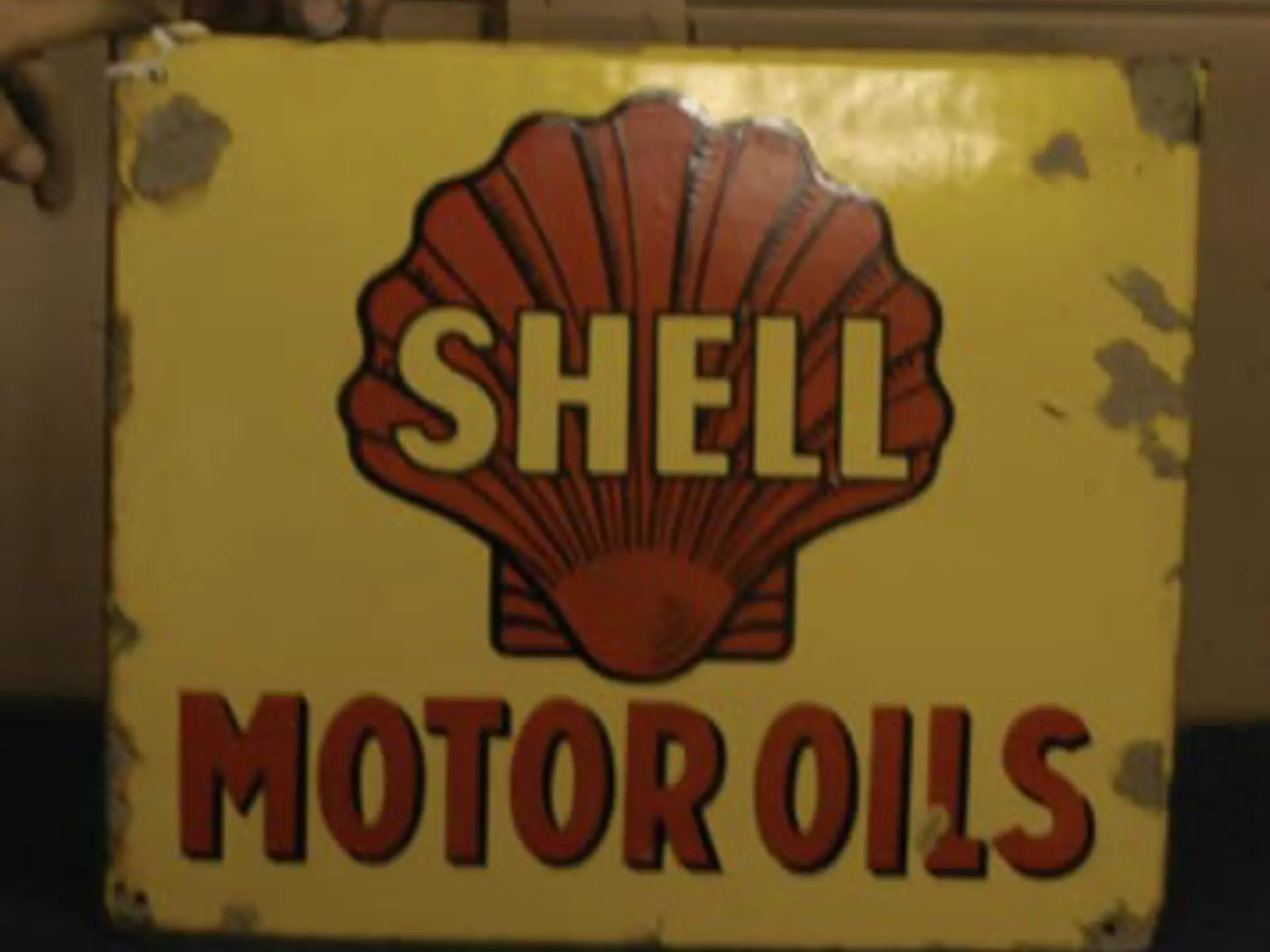 Original Porcelain Shell Motor Oils Sign | The Florida Collector Car ...