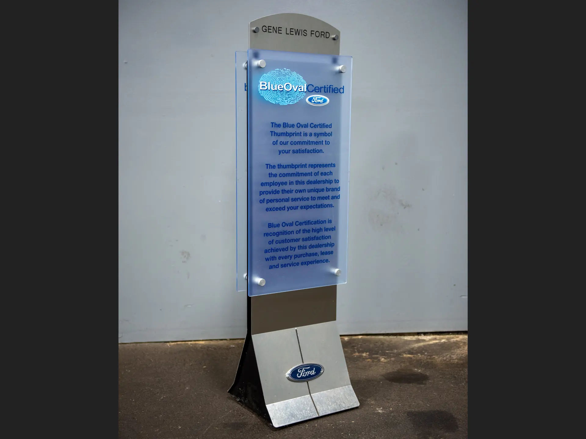 Blue Oval Certified Dealership Sign from Gene Lewis Ford | Auburn Fall ...