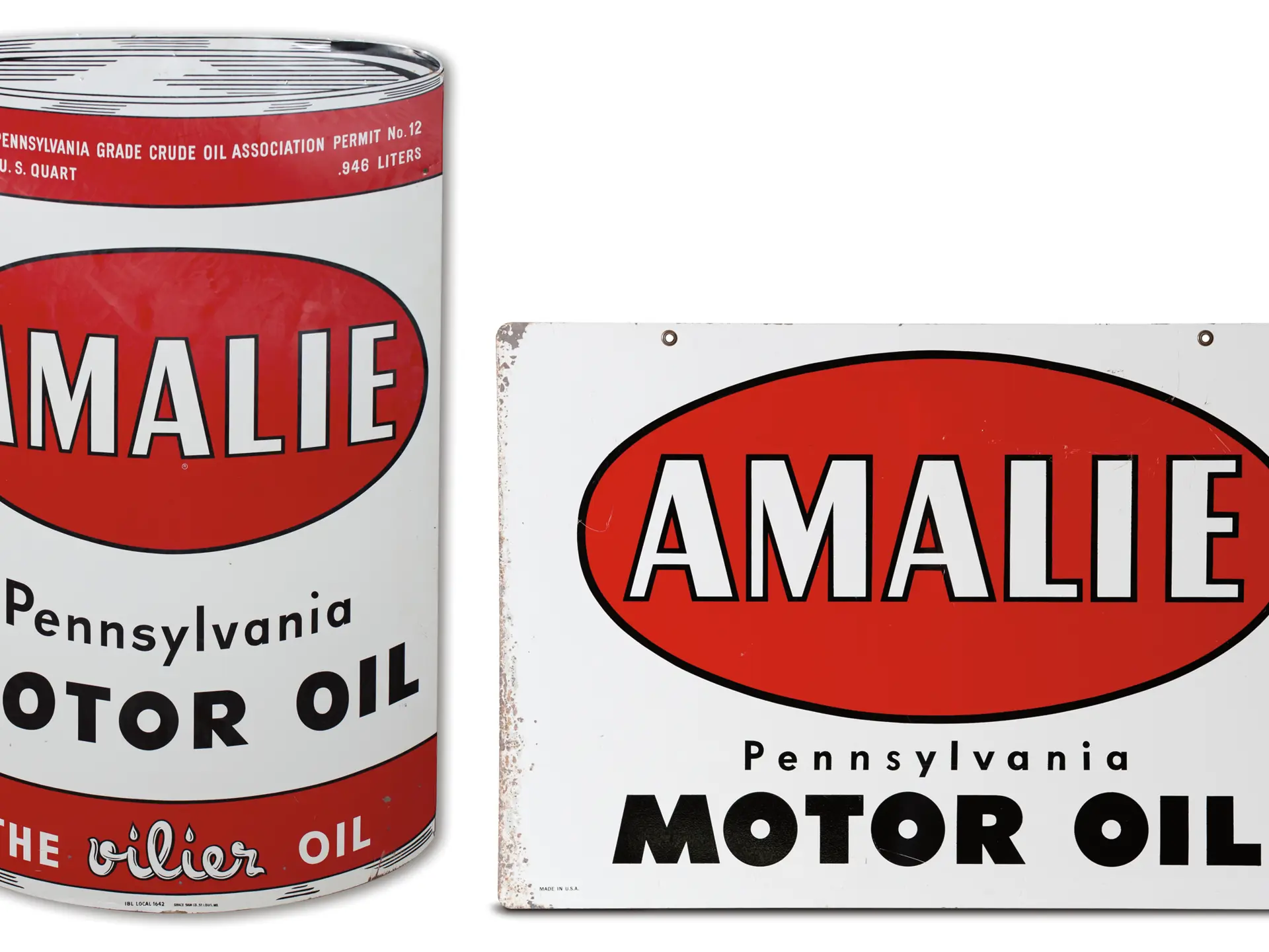 Two Amalie Motor Oil Signs | The Dingman Collection 2012 | RM Sotheby's